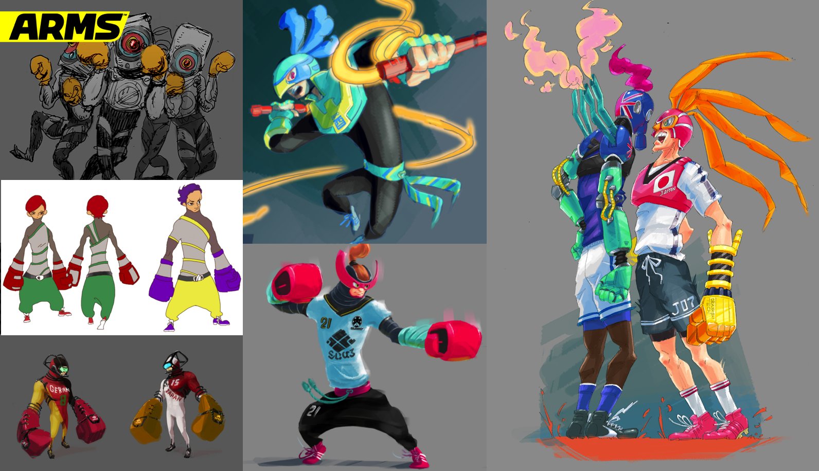 A look at some the early character concept art for Arms - NintendObserver